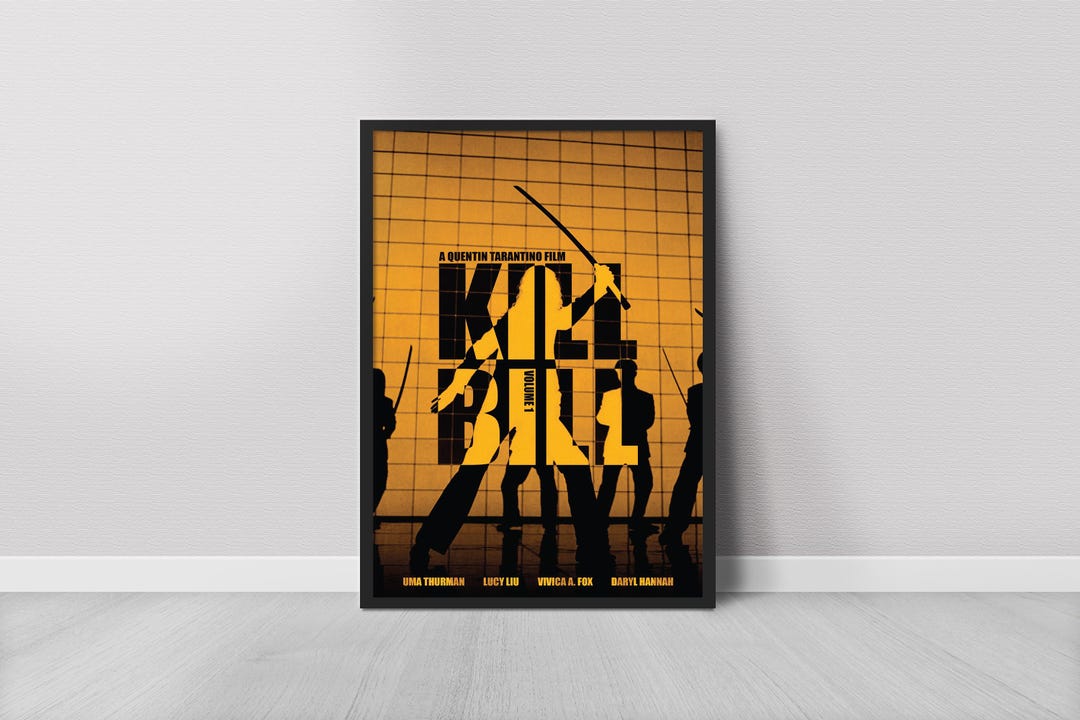 Kill Bill Vol 1 Poster, Quentin Tarantino Silhouette Art, Yellow ...