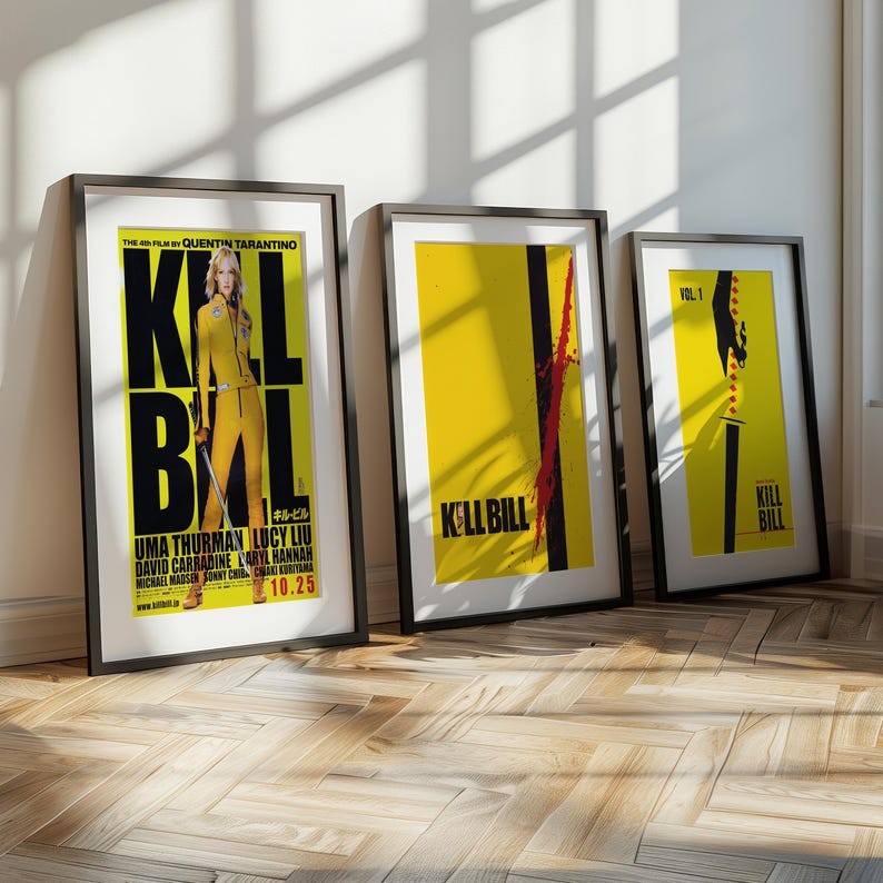 KILL BILL Set of Wall Art Posters | Quentin Tarantino Film Art | Bundle ...