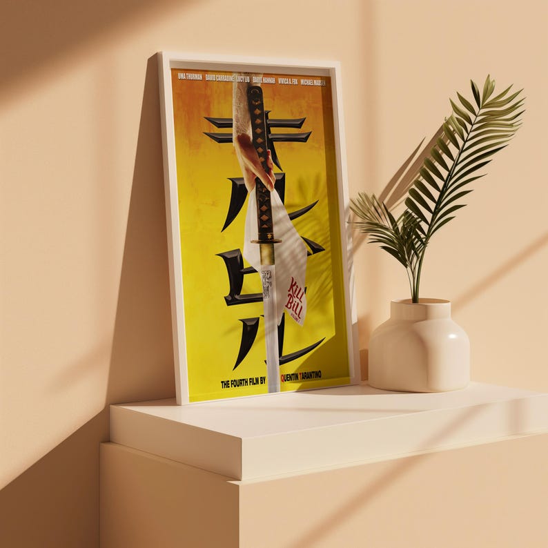 Kill Bill Movie Poster – Samurai Sword, Tarantino Decor (digital ...