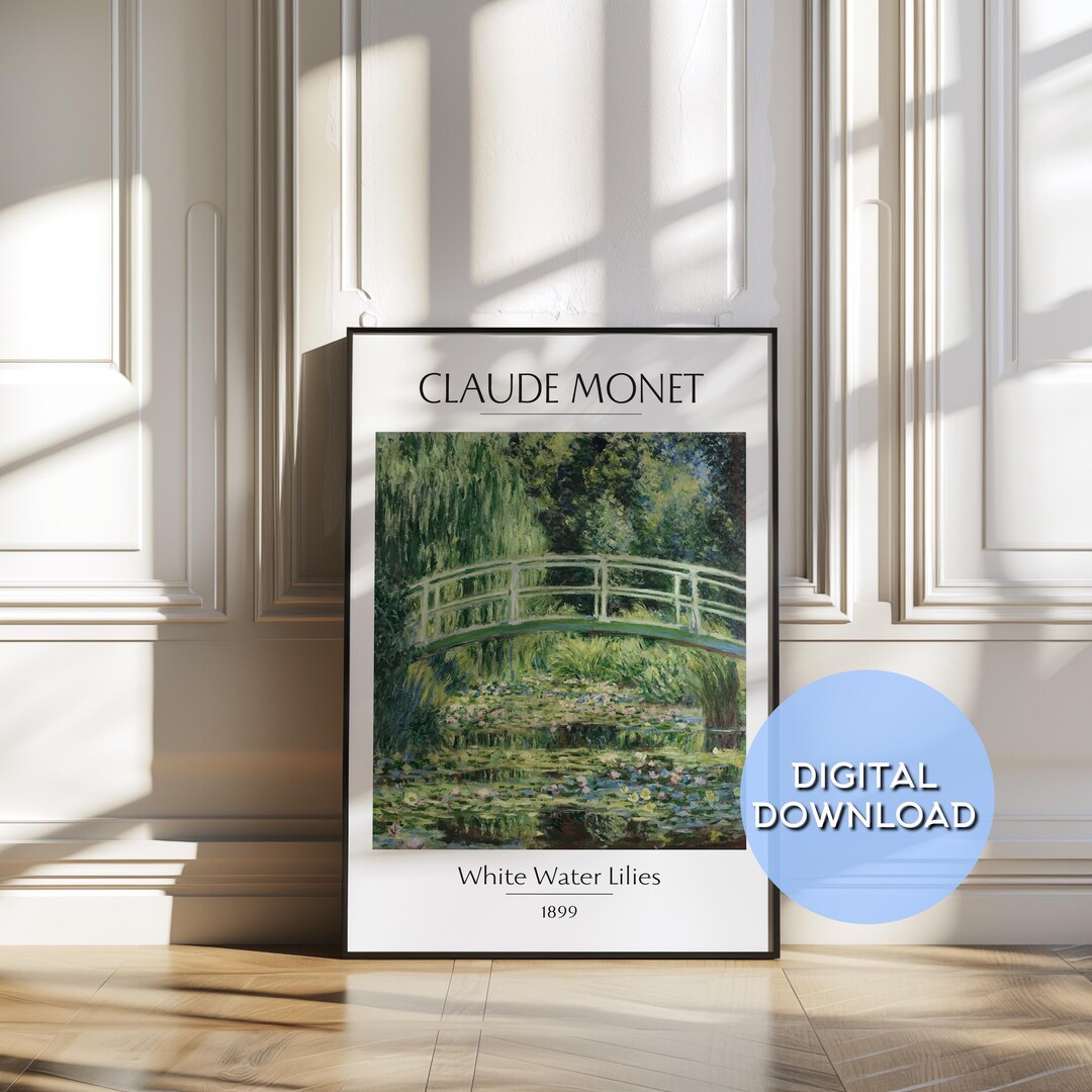 Claude Monet Printable Wall Art | White Water Lilies Painting Art ...