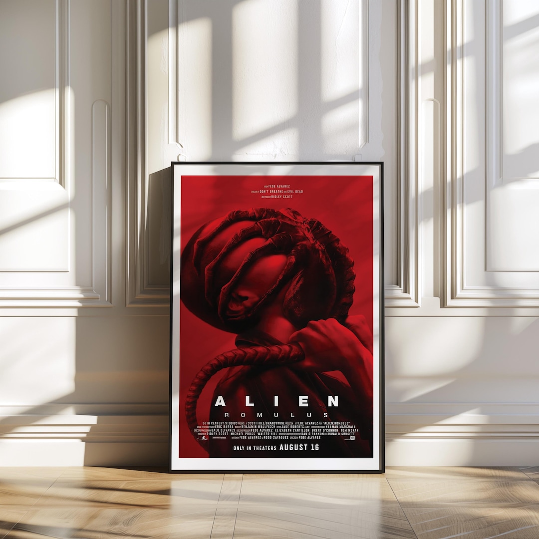 Alien: Romulus Movie Poster - Bold Red Sci-fi Wall Art, Film Collector ...