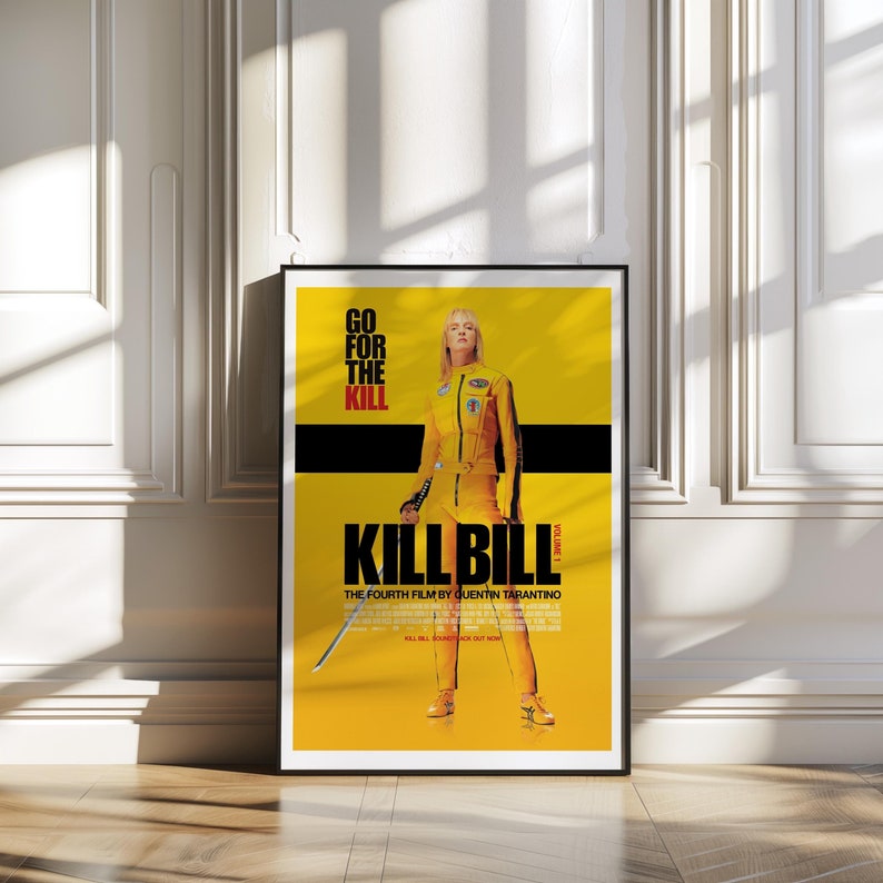 Kill Bill Vol. 1 Poster – Yellow Bride, Tarantino Movie Decor (digital ...