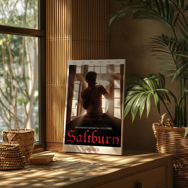 Saltburn Movie Poster - Dark Aesthetic Cinematic Print, Moody Vintage ...