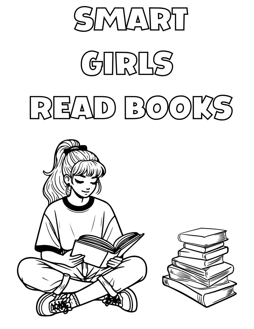 6 Book Lovers Printable Colouring Pages for Older Kids & Adults ...