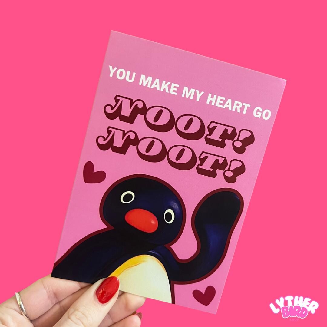 Pingu Inspired Valentines Day Card - Etsy
