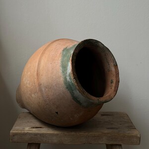 Antique Rustic Vessel, Vintage Clay Pot, Clay Urn, Wabi Sabi Vase, Terracotta Olive Jar, Rustic ...