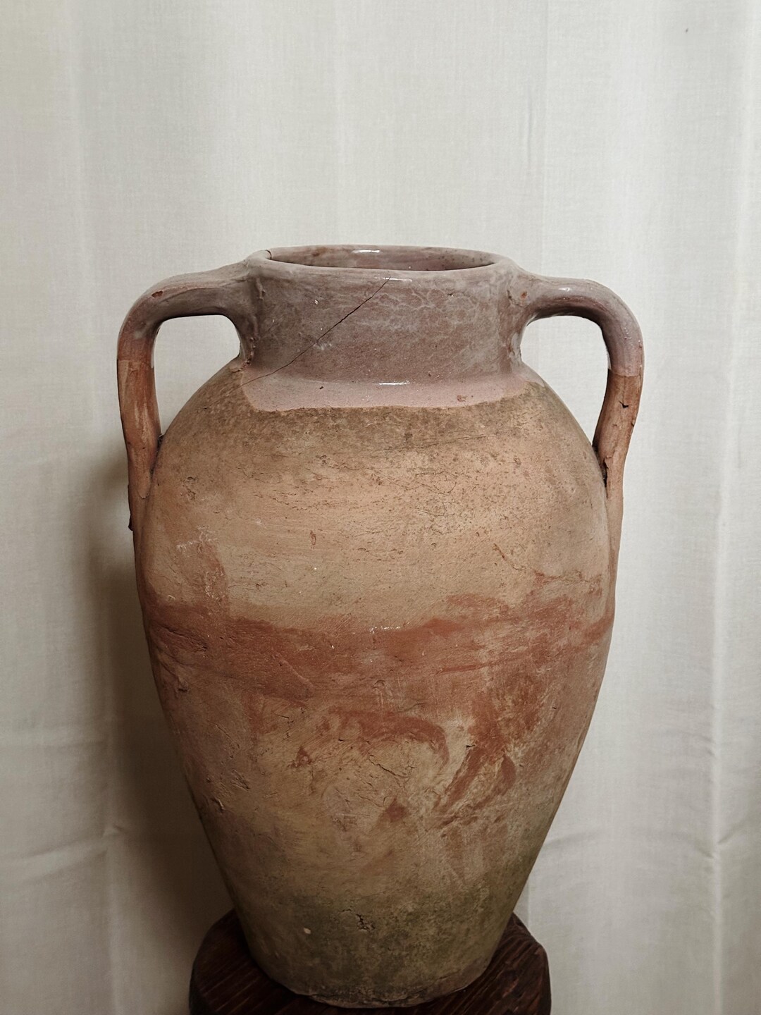 Antique Rustic Vessel, Large Vintage Clay Pot, Urn, Wabi Sabi Vase ...