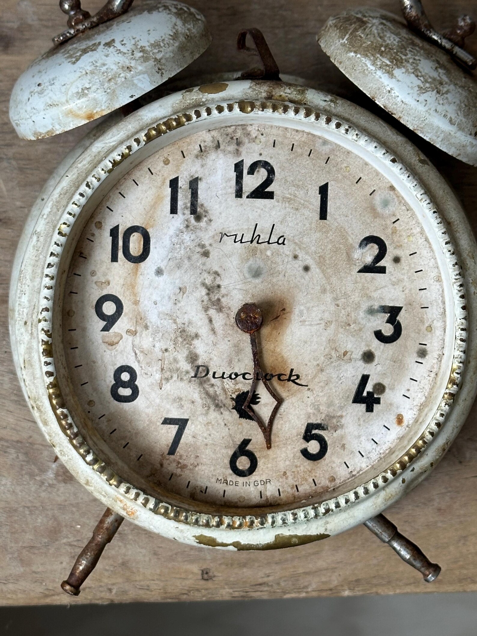Antique German Alarm Clock, Vintage Clock, Rustic Metal Clock, Old ...