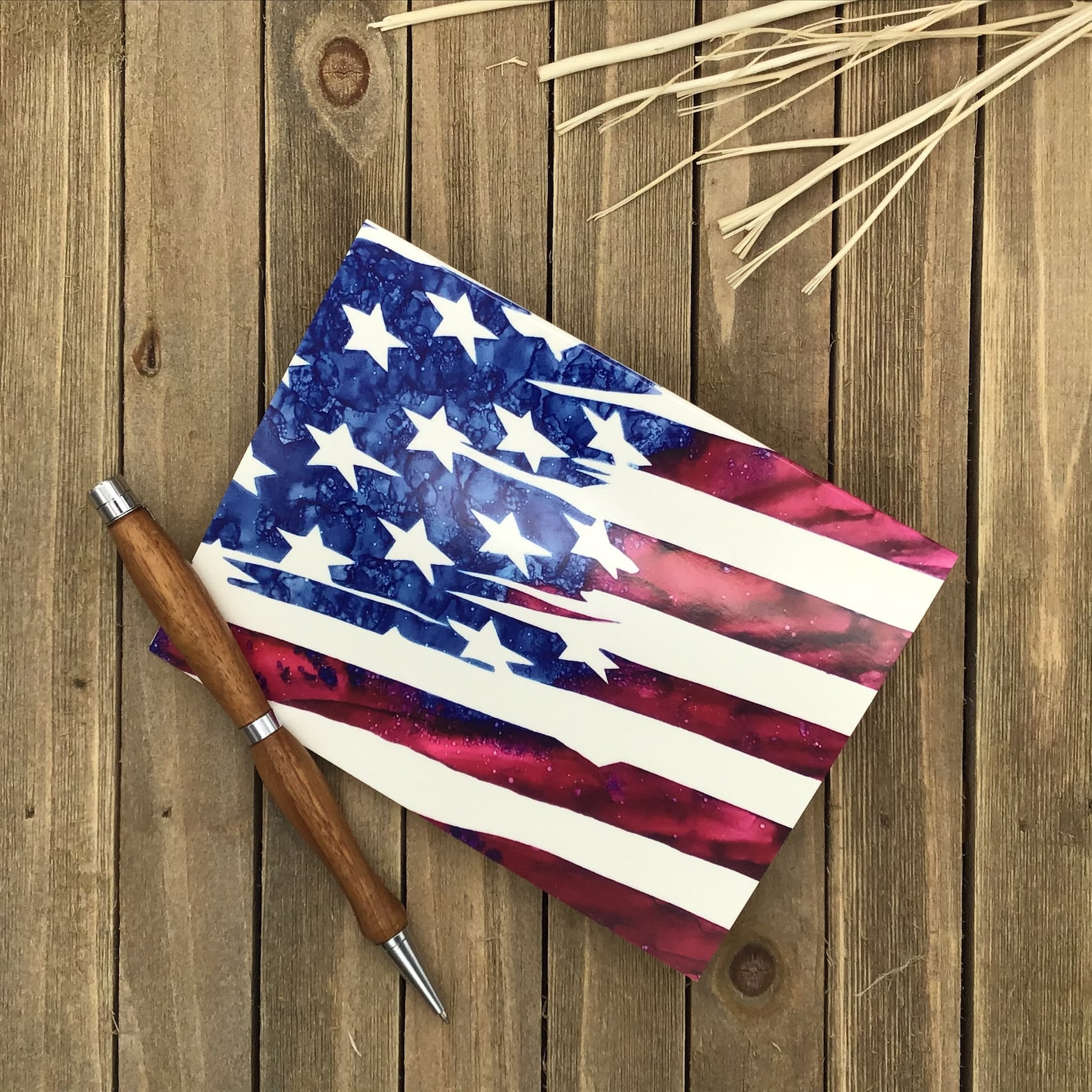 American Flag Note Cards, Set of 3 - Etsy