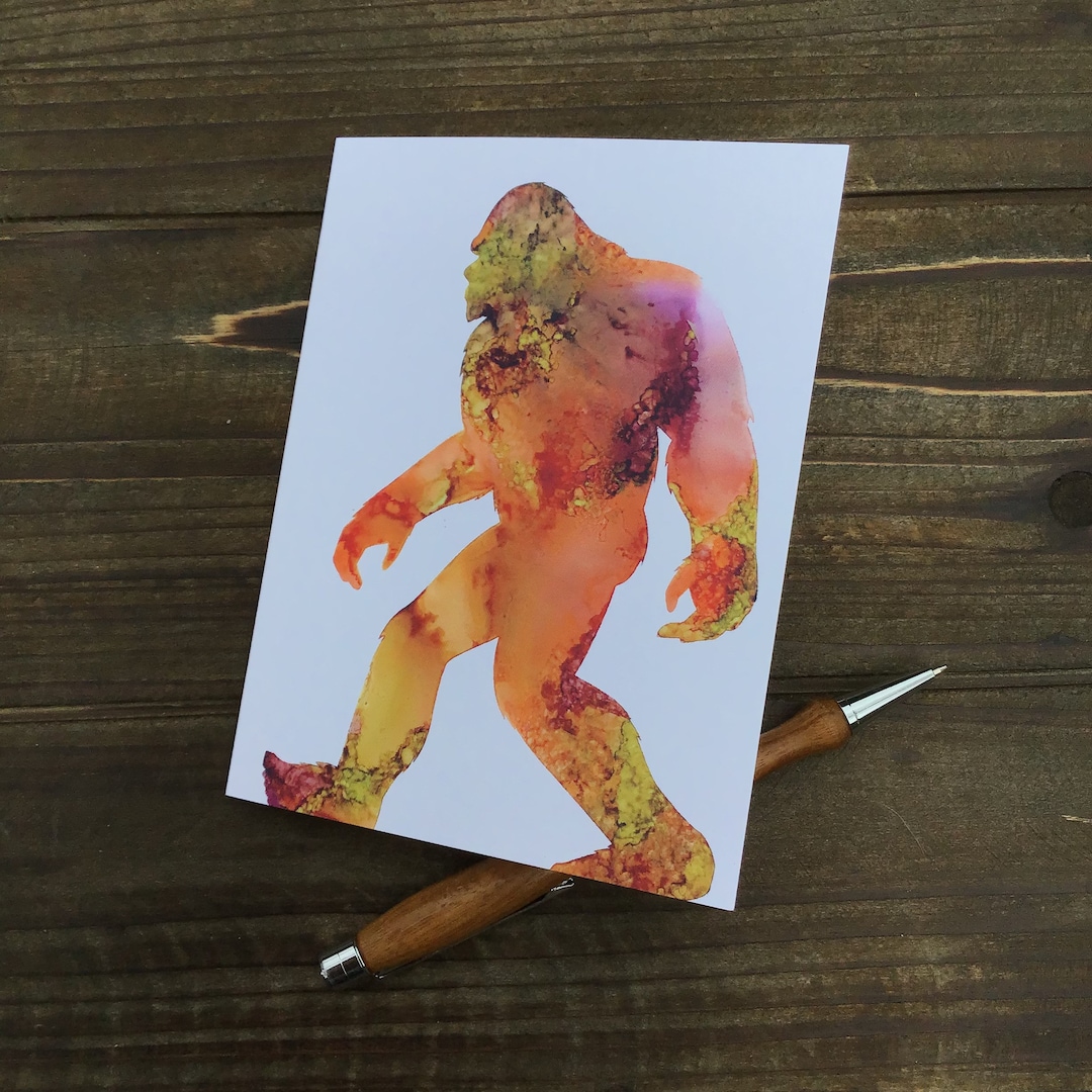 Bigfoot Note Cards, Set of 3 - Etsy
