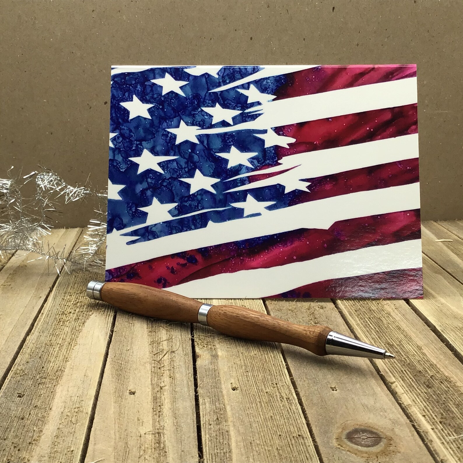 American Flag Note Cards, Set of 3 - Etsy