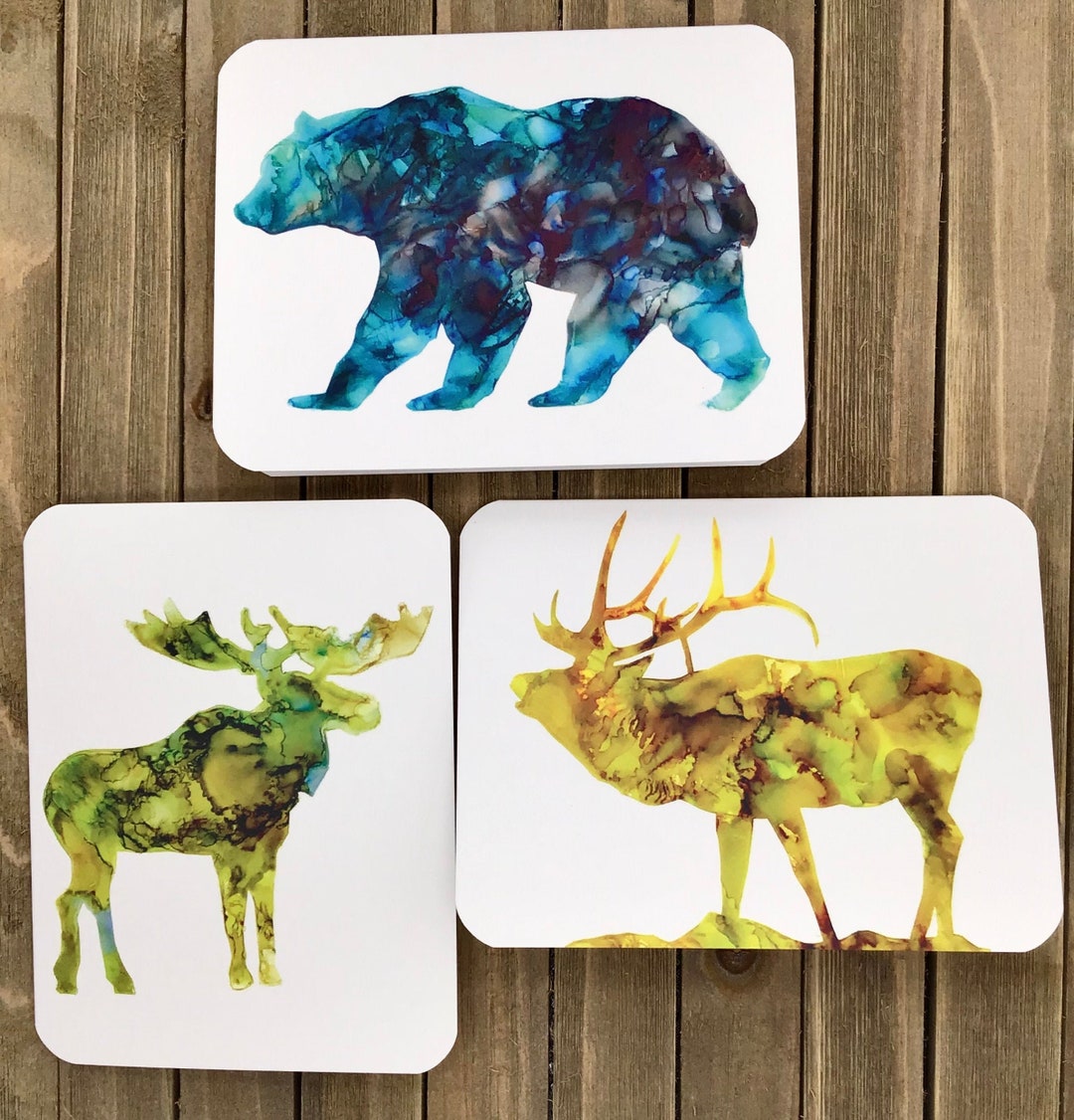 Wildlife Note Cards, Set of 6 - Etsy