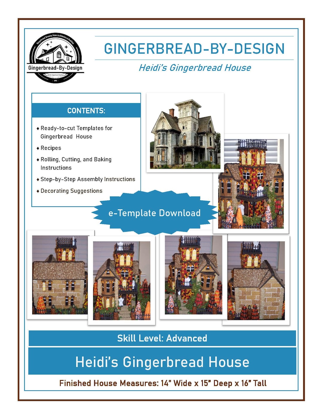 Heidi's Gingerbread House Template - Etsy