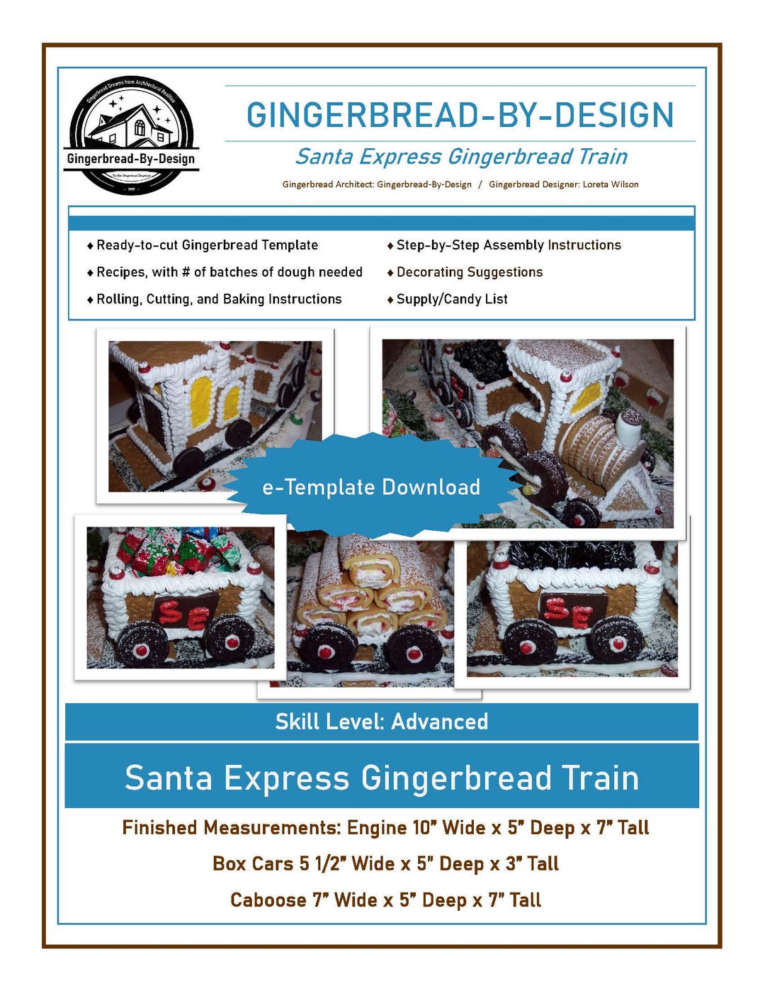 Santa Express Gingerbread Train Template - Etsy