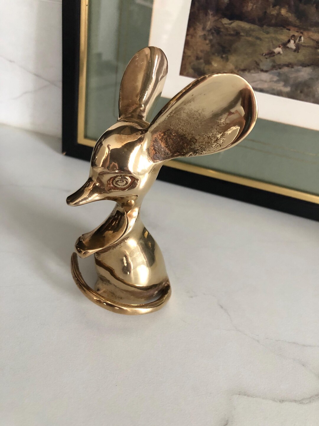 Vintage Solid Brass Big Eared Mouse - Etsy