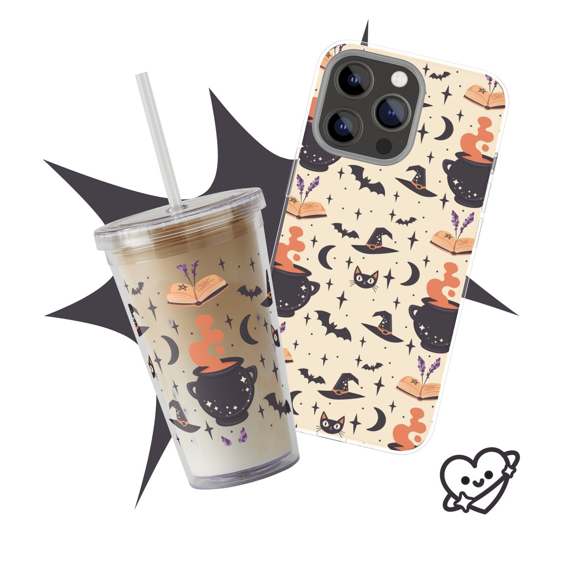 Halloween Seamless Pattern, PNG Seamless Pattern, Cute Halloween Witch ...