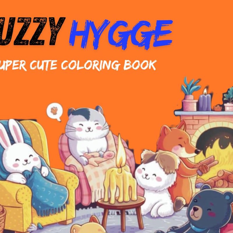 Fuzzy Hygge Coloring Book - Etsy