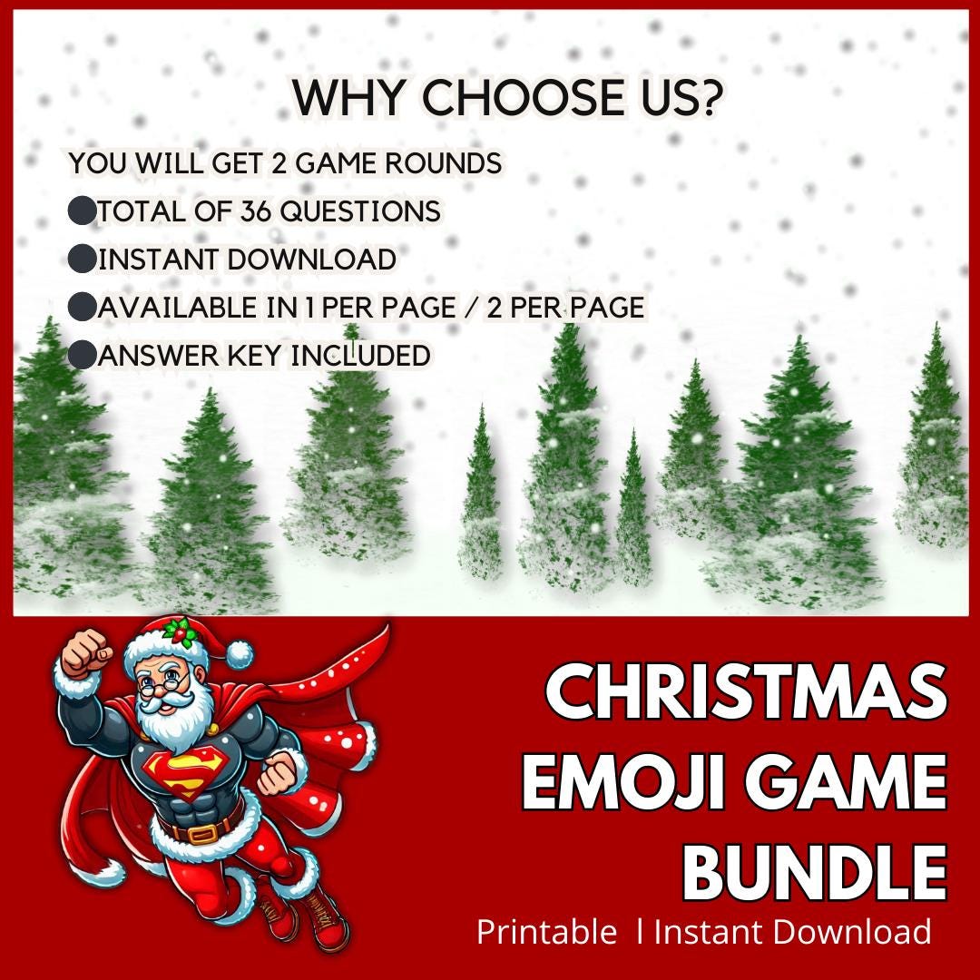 Christmas Emoji Pictionary Game, Christmas Printable Game, Holiday ...