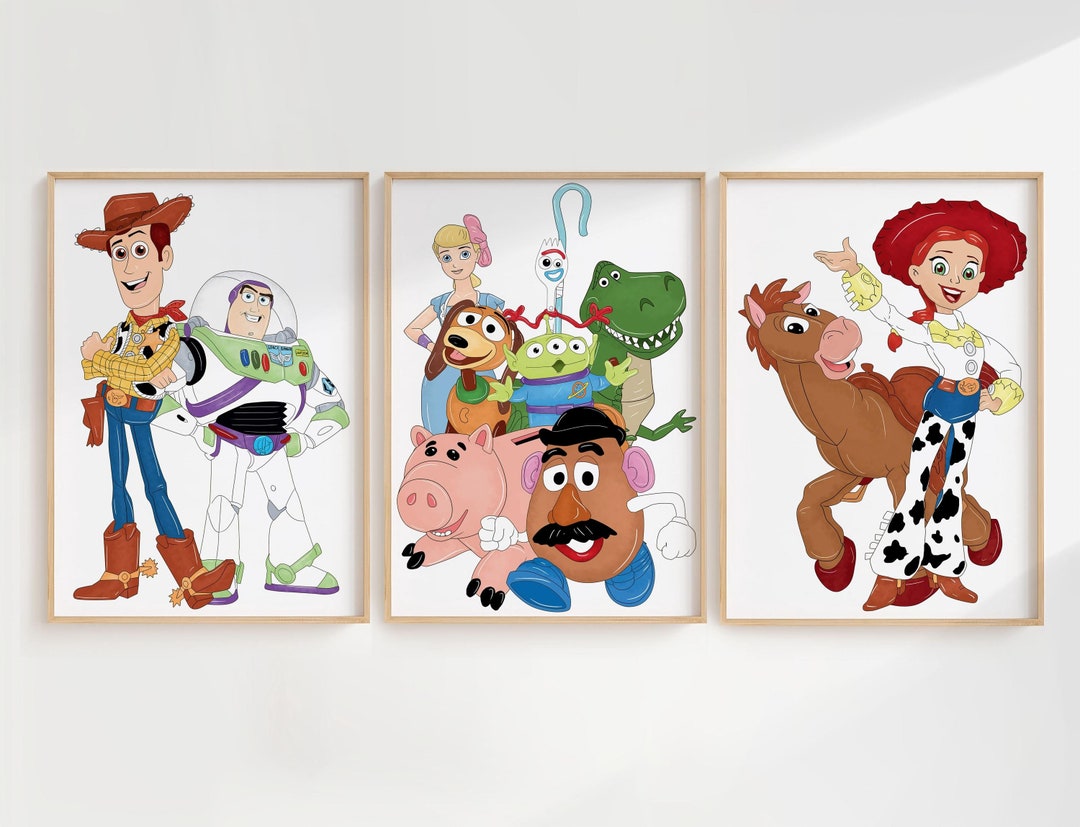 Toy Story Nursery Prints: Kids Playroom Wall Art, Set of 3 - Etsy
