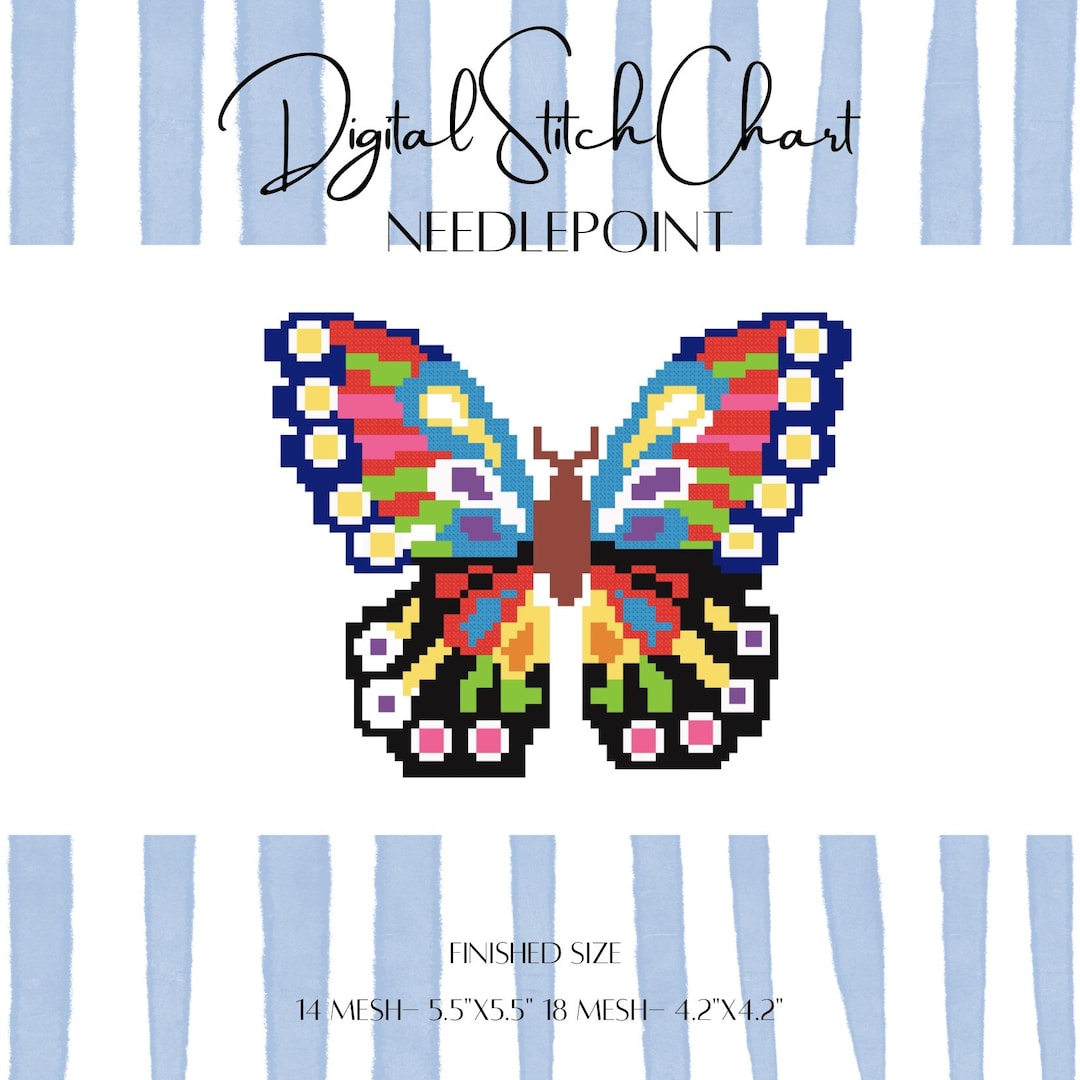Butterfly - Digital Stitch Chart for Needle Point - Etsy