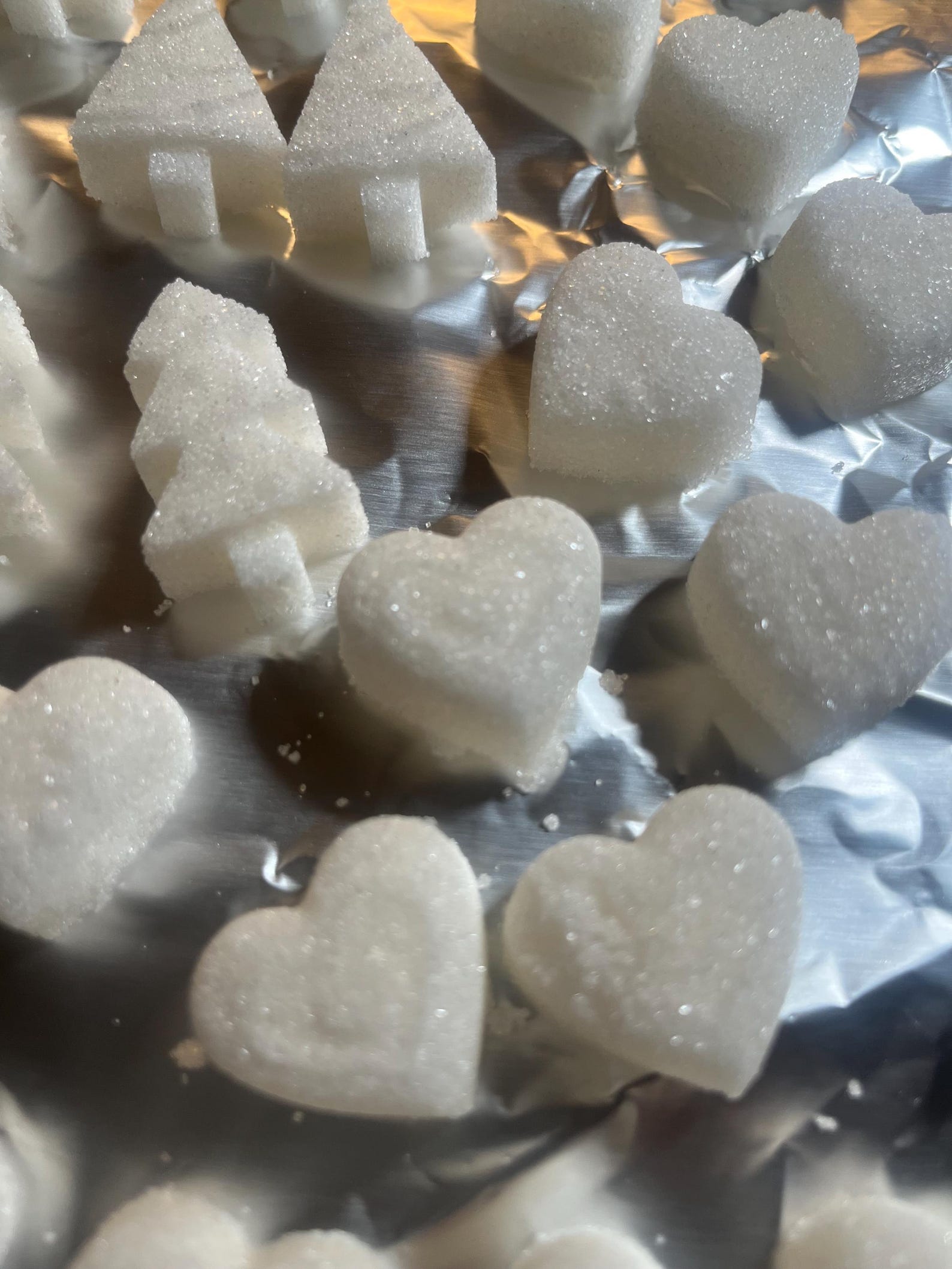 10 Double Lump Hearts Sugar Cubes in Galss Jar Gourmet Sugar Cubes Hand ...