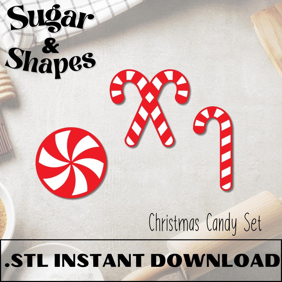 Christmas Candy STL Digital File Cookie Cutter for 3D Printing DIY ...