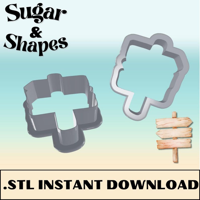 Wood Sign Cookie Cutter STL Digital File Instant Download Royal Icing ...