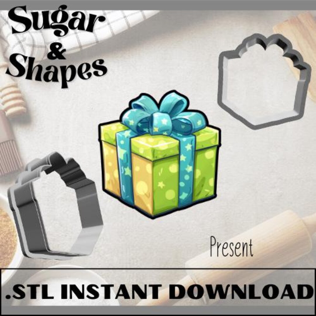 Gift Box Cookie Cutter STL File, Party Favor (digital Download) - Etsy