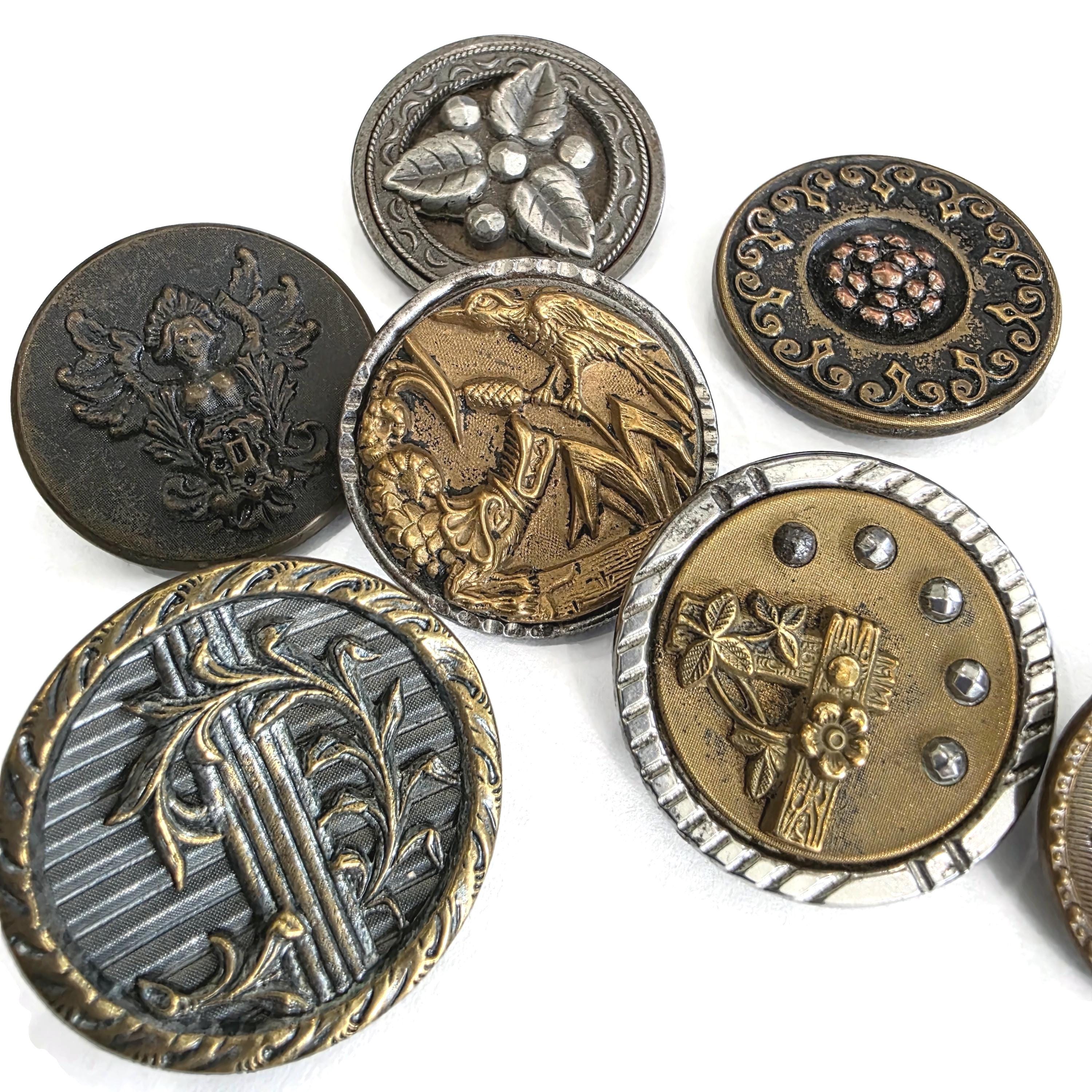 6 Large Antique Victorian Buttons: Choice of Sets for Sewing, Knitting ...
