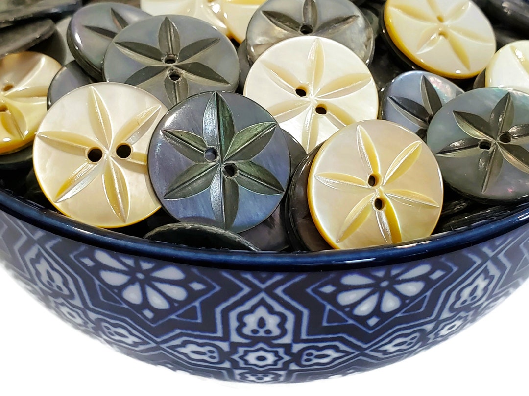 Vintage Starburst Mother of Pearl Sewing Buttons for Knitting and ...