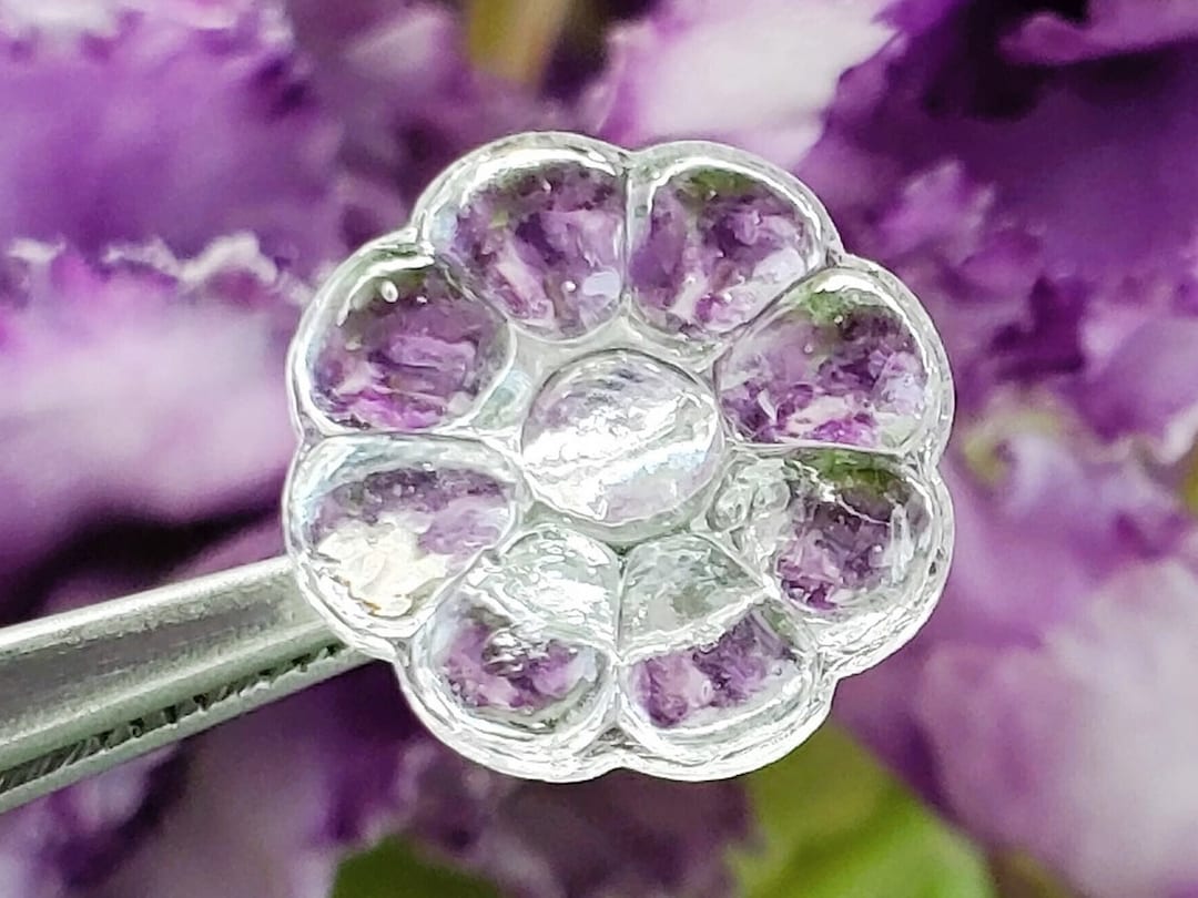 Clear Glass Flower Vintage Buttons in Your Choice of Sizes for Sewing ...