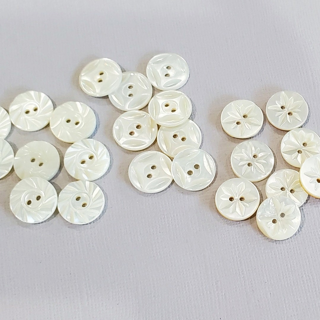 Carved Mother of Pearl Vintage Buttons in Your Choice of Styles ...
