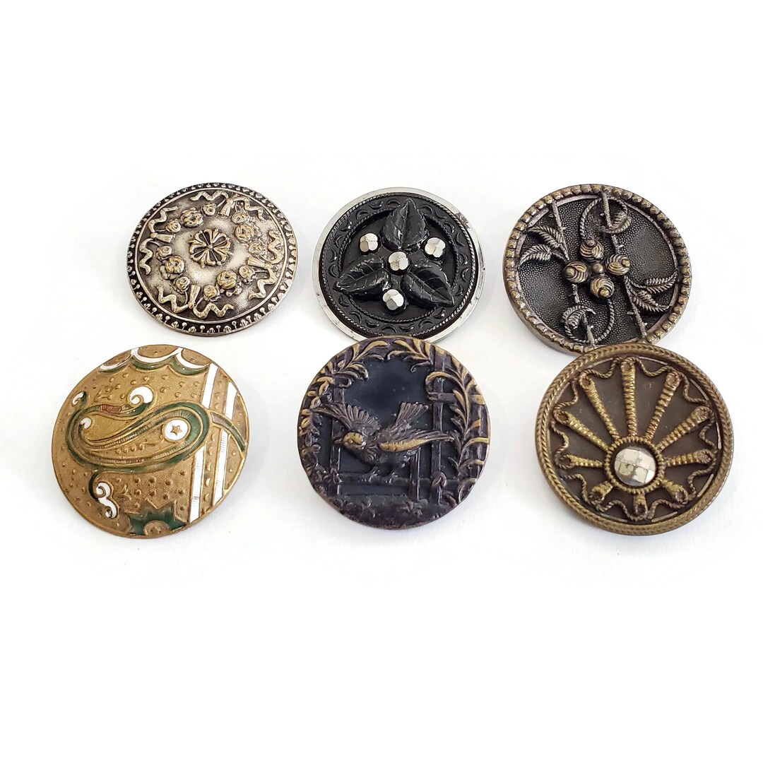 Large Antique Victorian Buttons for Sewing, Knitting, Authentic ...