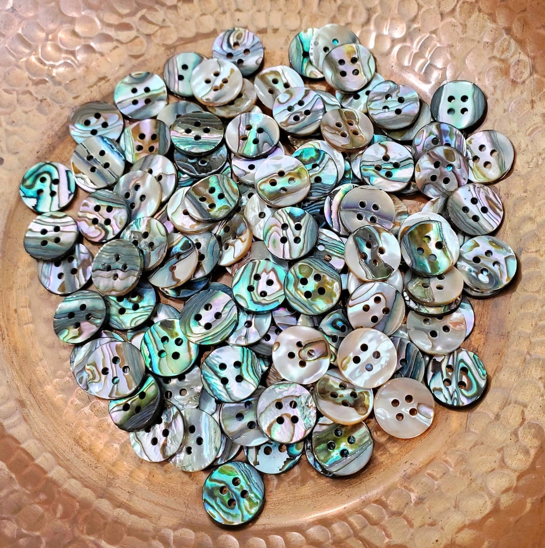 Vintage Abalone Buttons in Your Choice of Quantity, 4 Hole Mother of ...