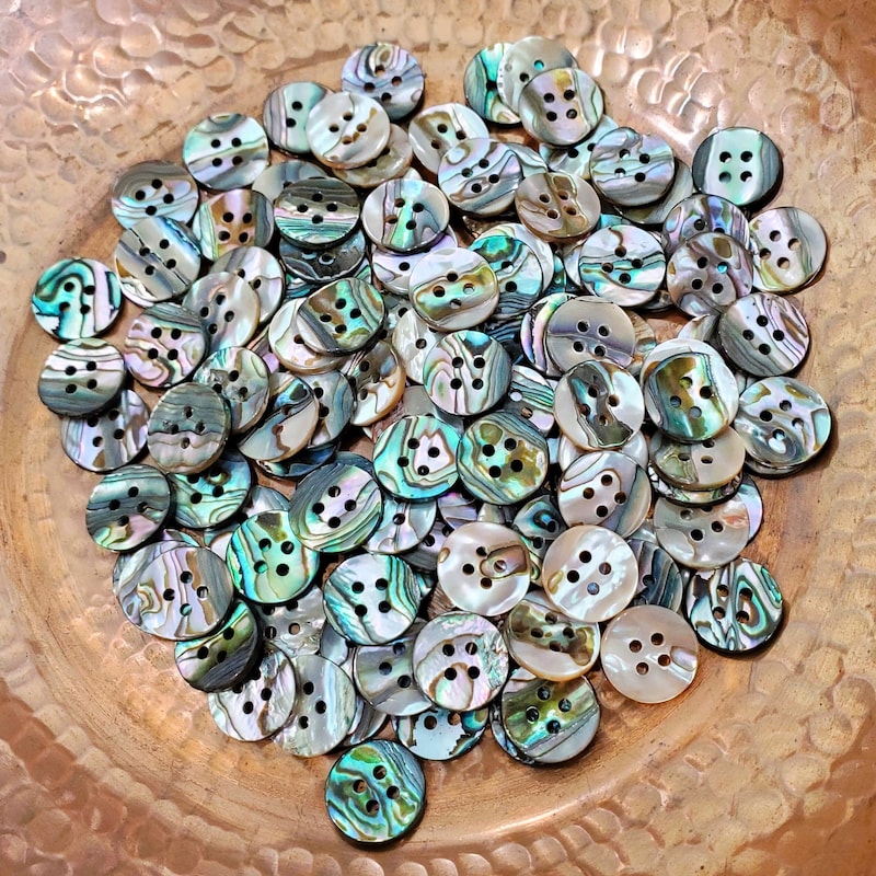 Vintage Abalone Shank Buttons - Etsy