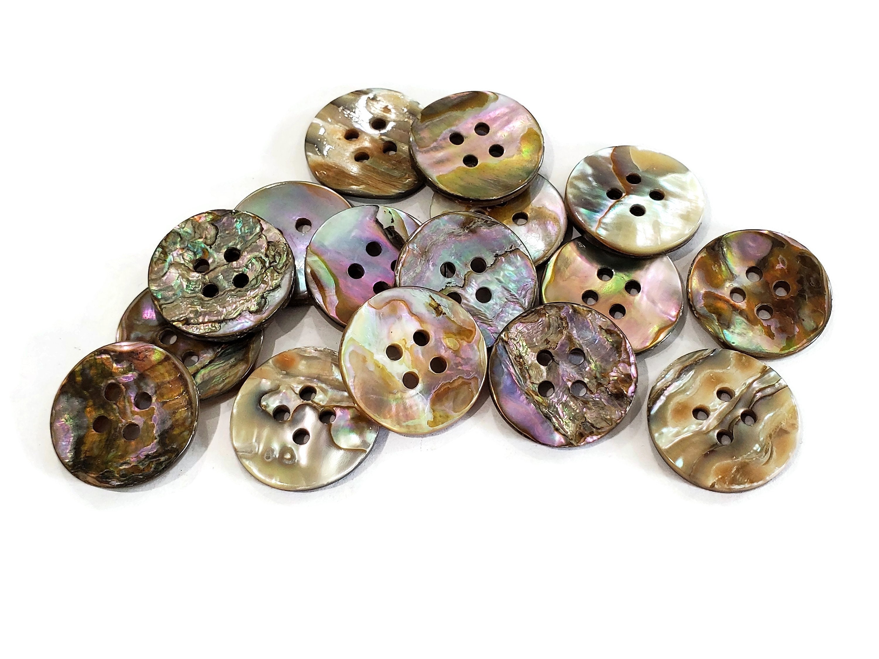 Vintage Abalone Buttons Mother of Pearl Ocean Shell Buttons - Etsy