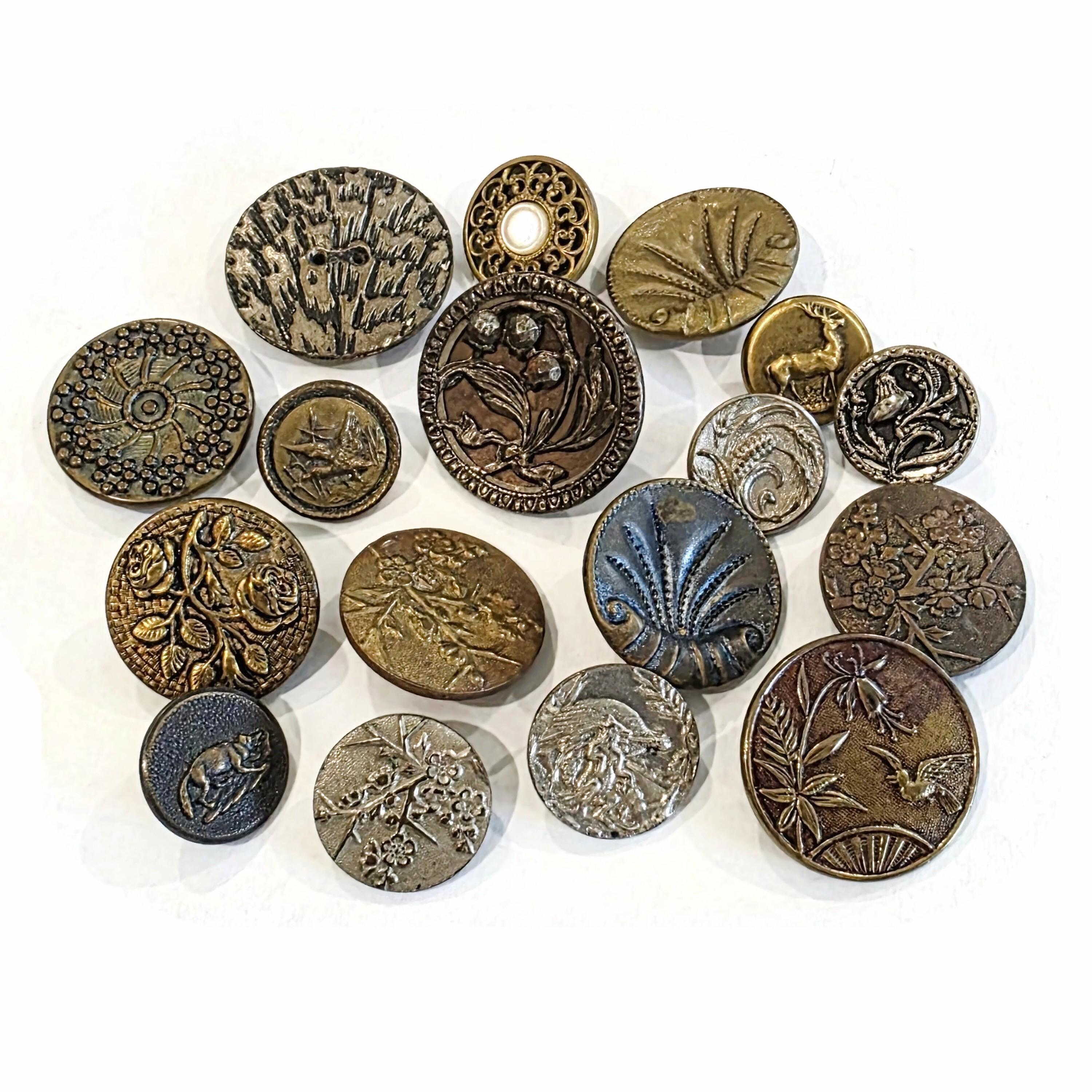 17 Antique Victorian Buttons With Paris Back Stamp: Vintage Sewing ...