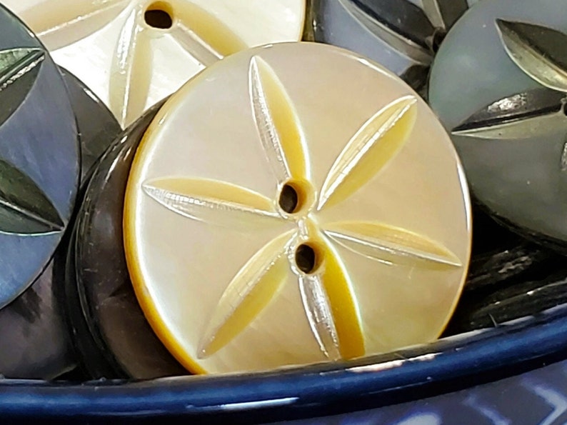 Vintage Starburst Mother of Pearl Sewing Buttons for Knitting and ...