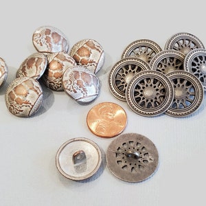 Vintage Metal Buttons in Your Choice of Styles, Buffalo Nickel or Wagon ...