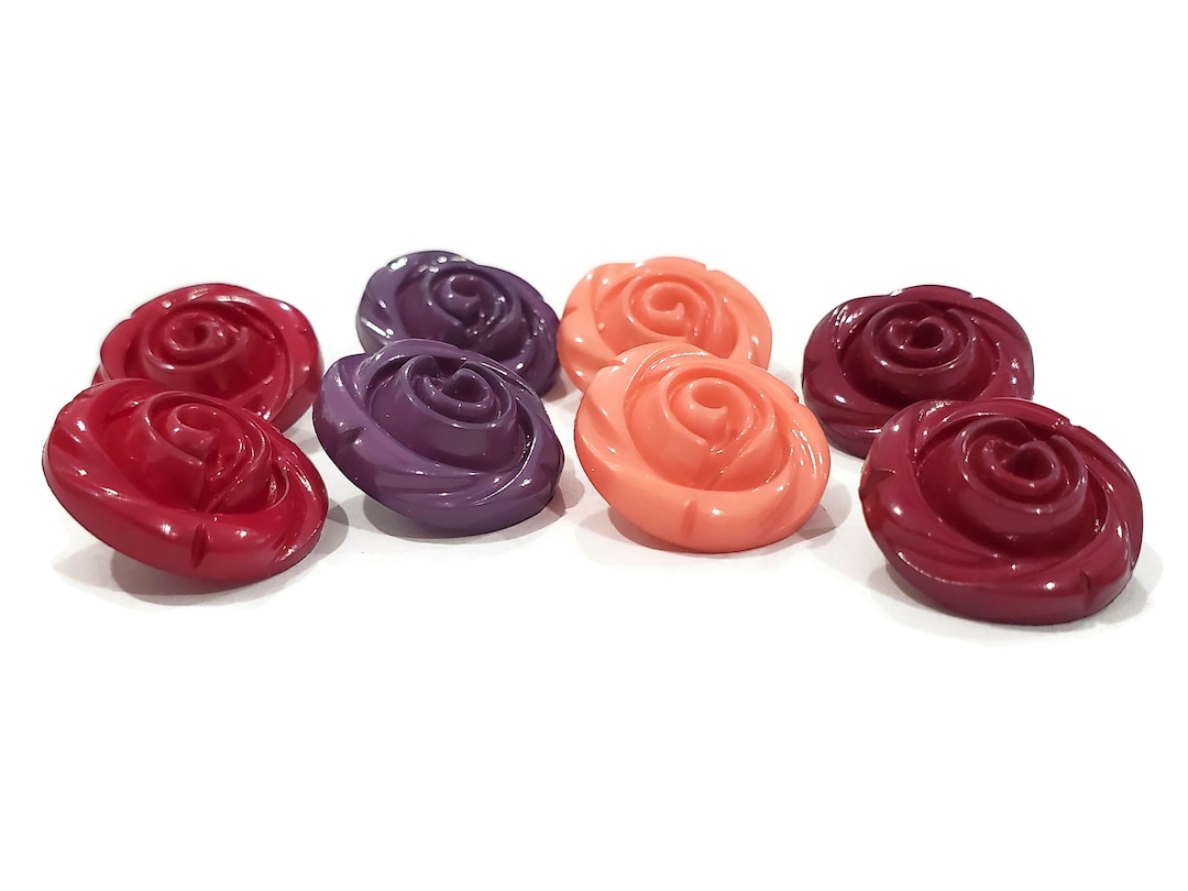 Vintage Rose Buttons in Your Choice of Colors, 3/4 Inch Shank Style for ...