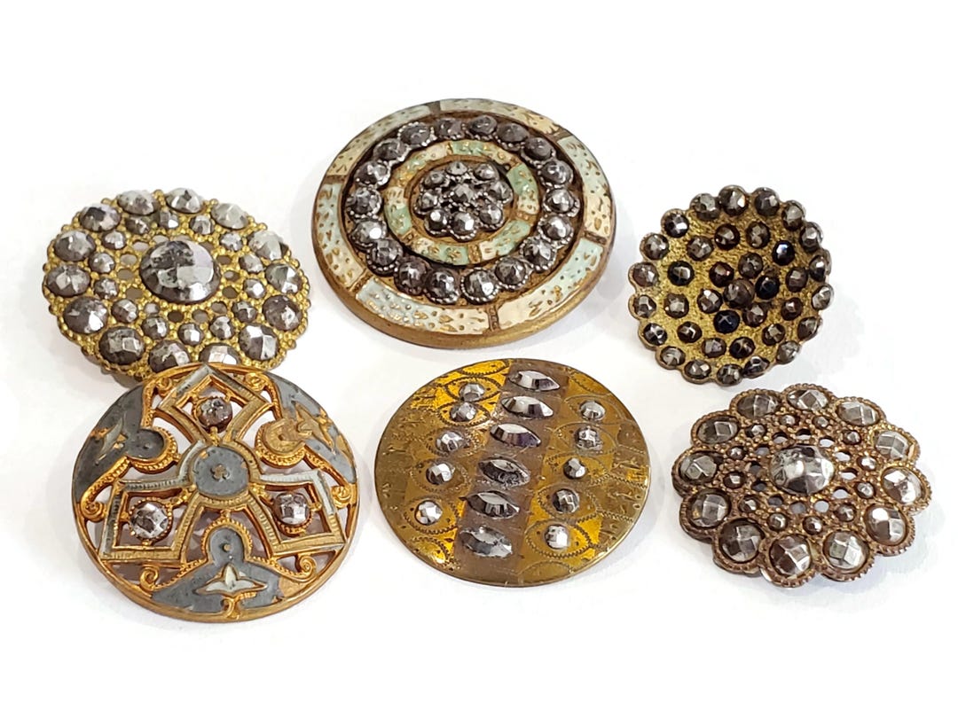 6 Antique Steel Cut Metal Buttons in Your Choice of Styles for ...