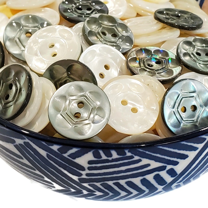 Carved Mother of Pearl Buttons - Etsy