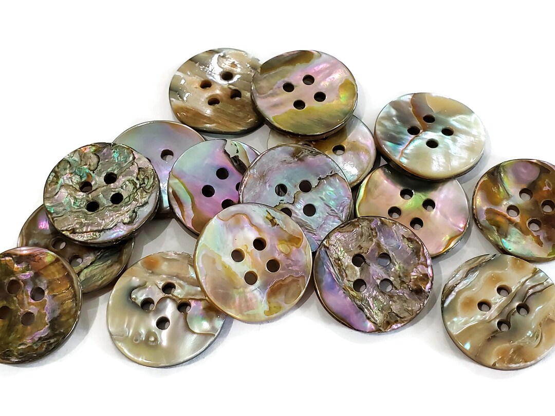 Vintage Abalone Buttons, Mother of Pearl Ocean Shell Buttons for Sewing ...