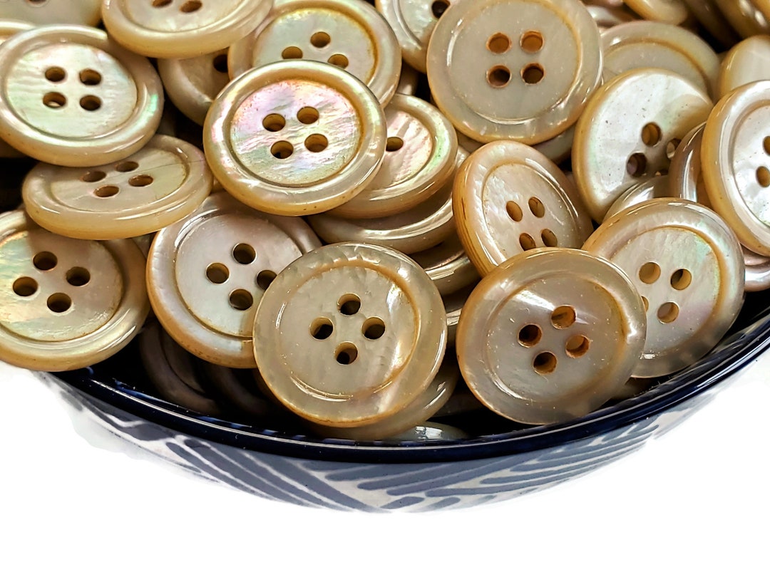 Vintage Mother of Pearl Buttons in Neutral Beige Tint for Sewing ...