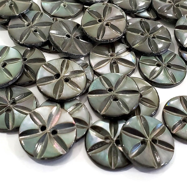 Carved Mother of Pearl Buttons - Etsy