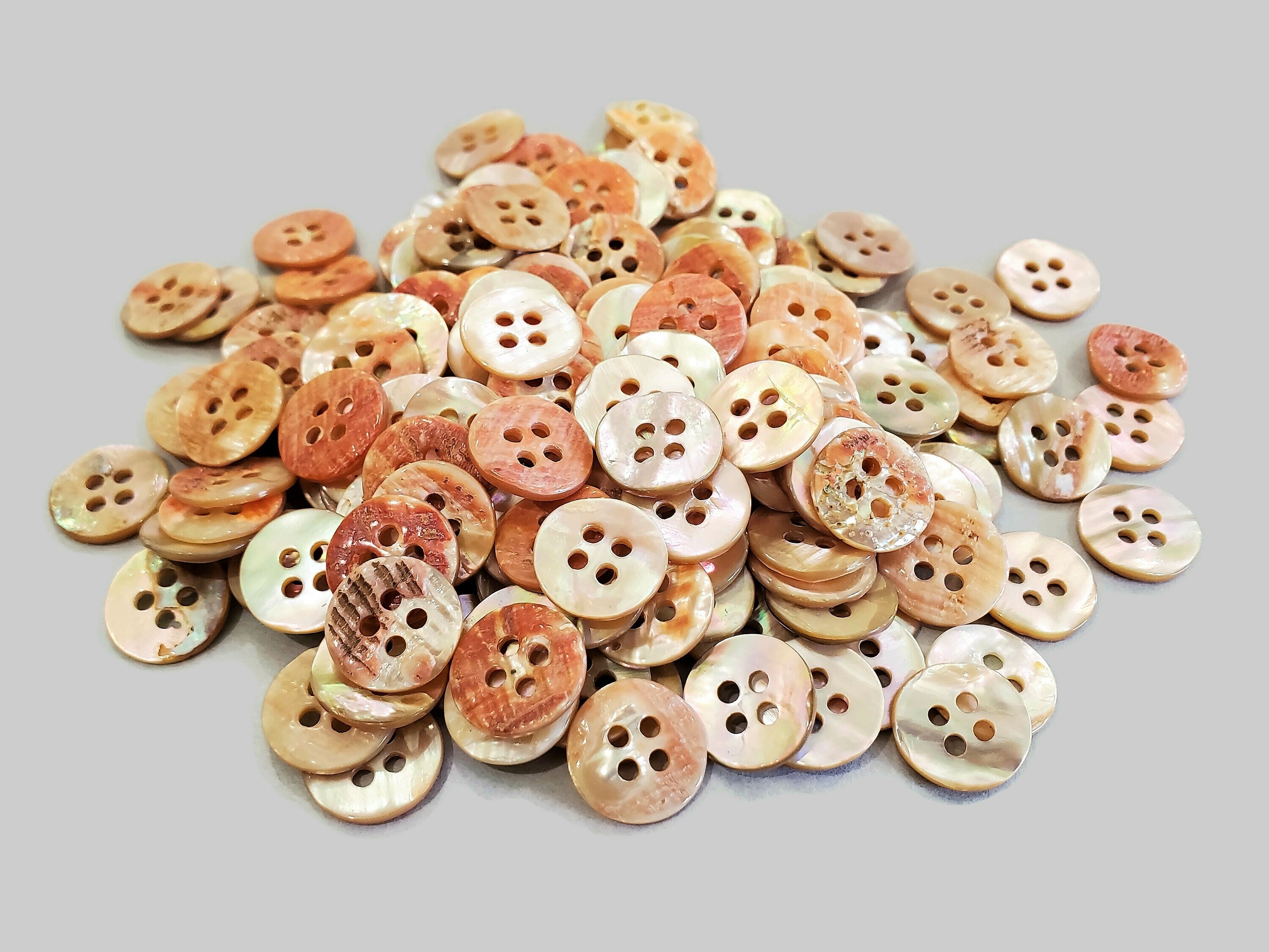 Vintage Abalone Buttons Mother of Pearl From Scarce Red Shell - Etsy