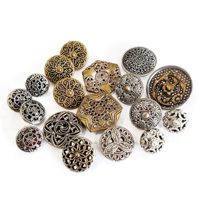 Metal Mirror Buttons - Etsy