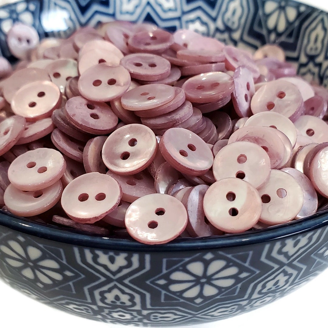 Vintage Mother of Pearl Shirt Buttons Tinted Soft Purple, 3/8 Inch 2 ...