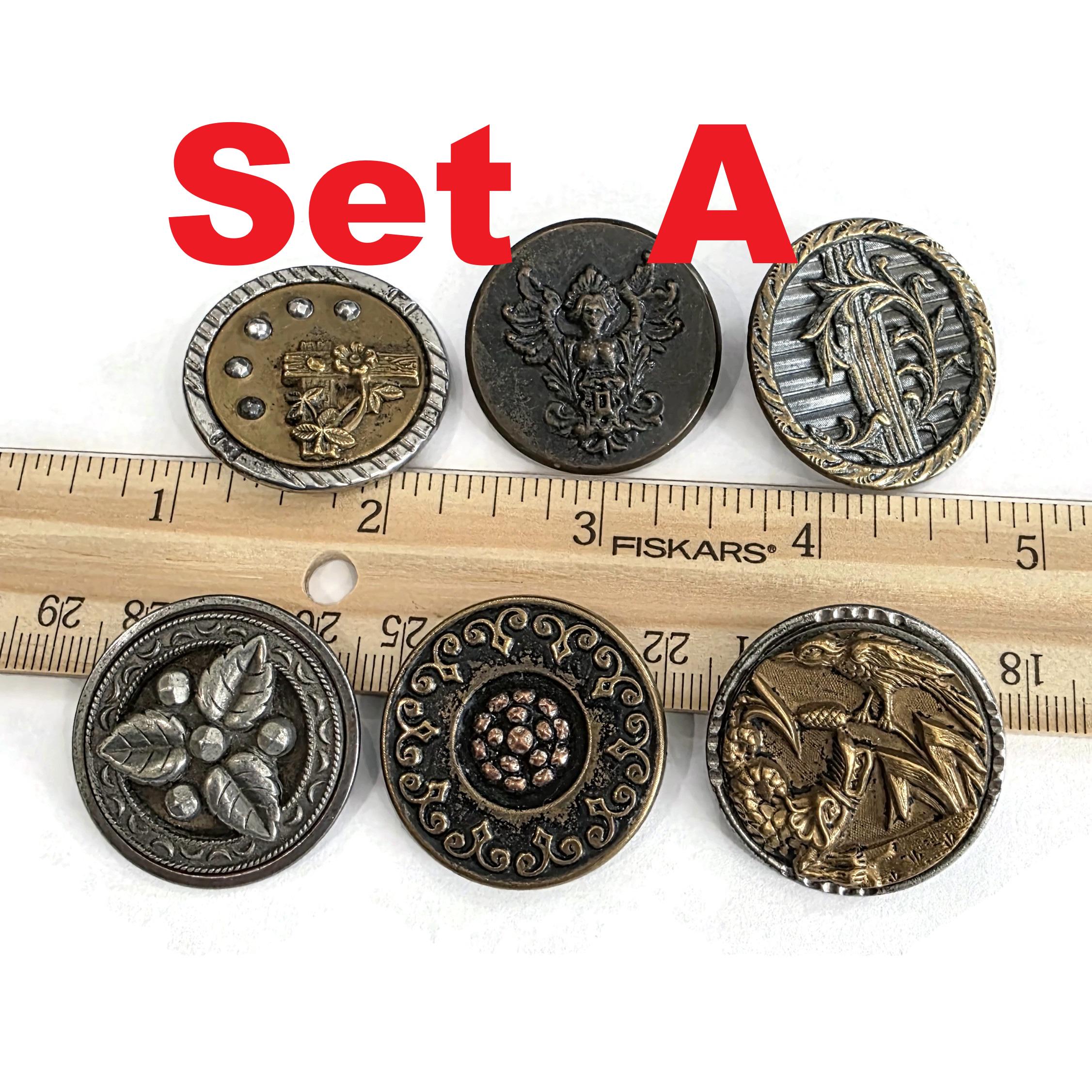 6 Large Antique Victorian Buttons: Choice of Sets for Sewing, Knitting ...