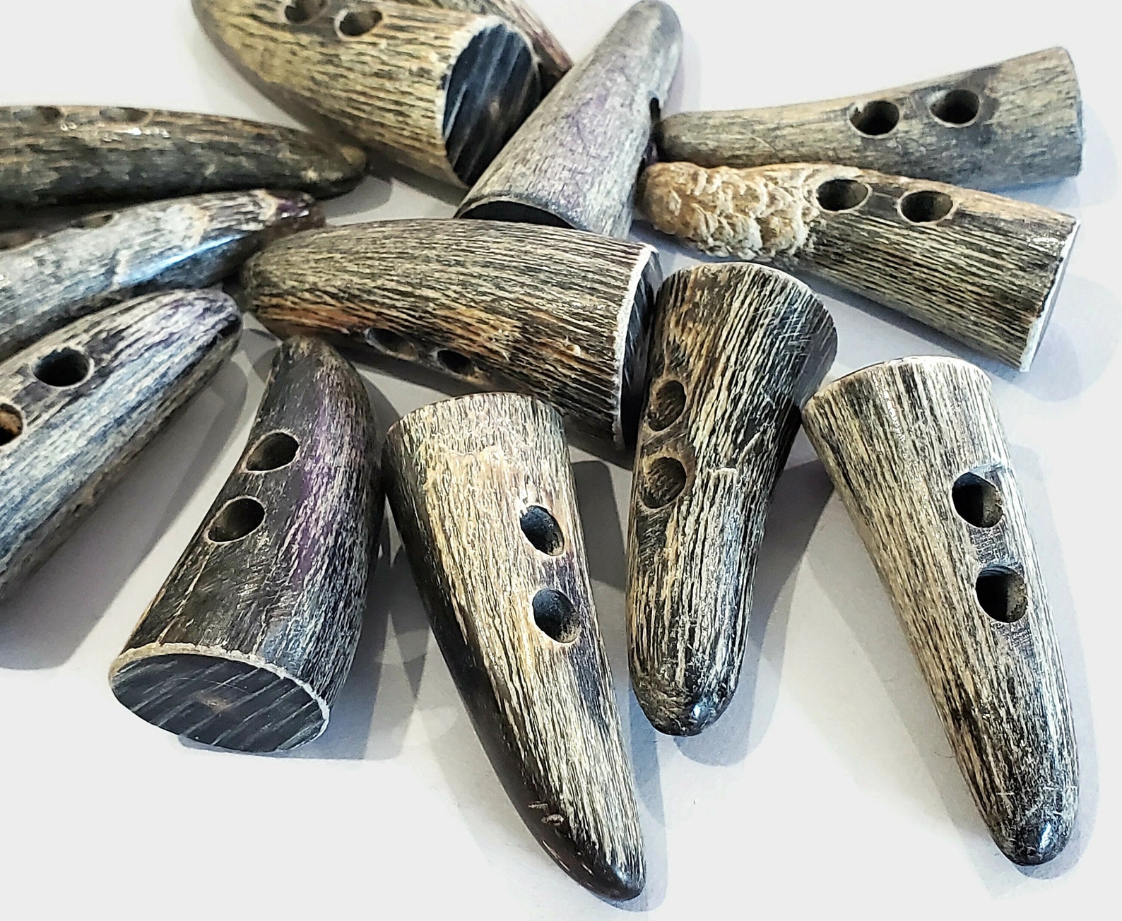 Vintage Toggle Buttons Made of Natural Antler Horn, Choose Quantity - Etsy